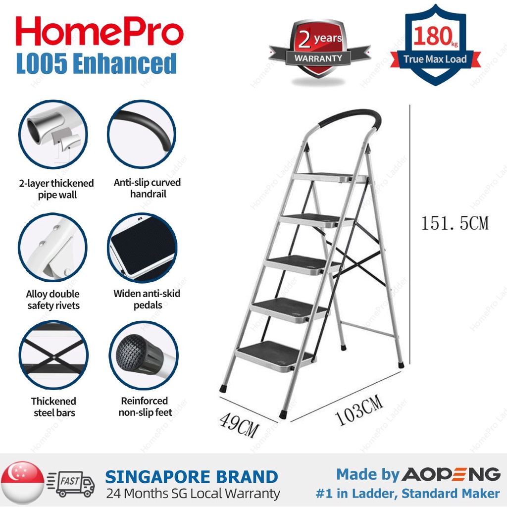 【No Return due to Too Heavy, Thanks!】HomePro Thickened Ladder ...