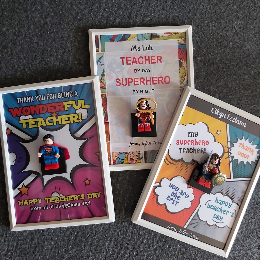 [SG SELLER] CUSTOM FRAME with box , MINIFIGURE FRAME, SUPERHERO ...