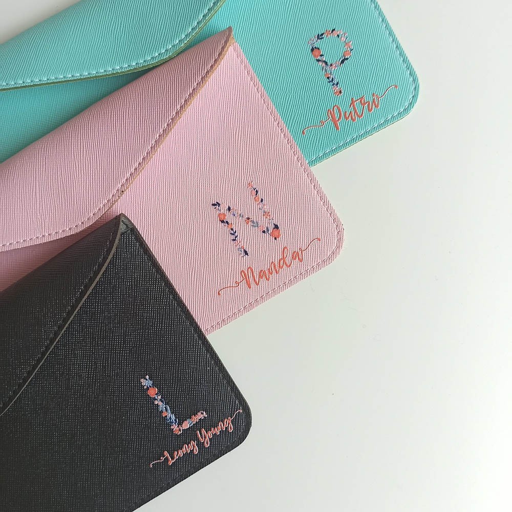 Personalised Pouch with Initial & Name (Flowers) | Shopee Singapore
