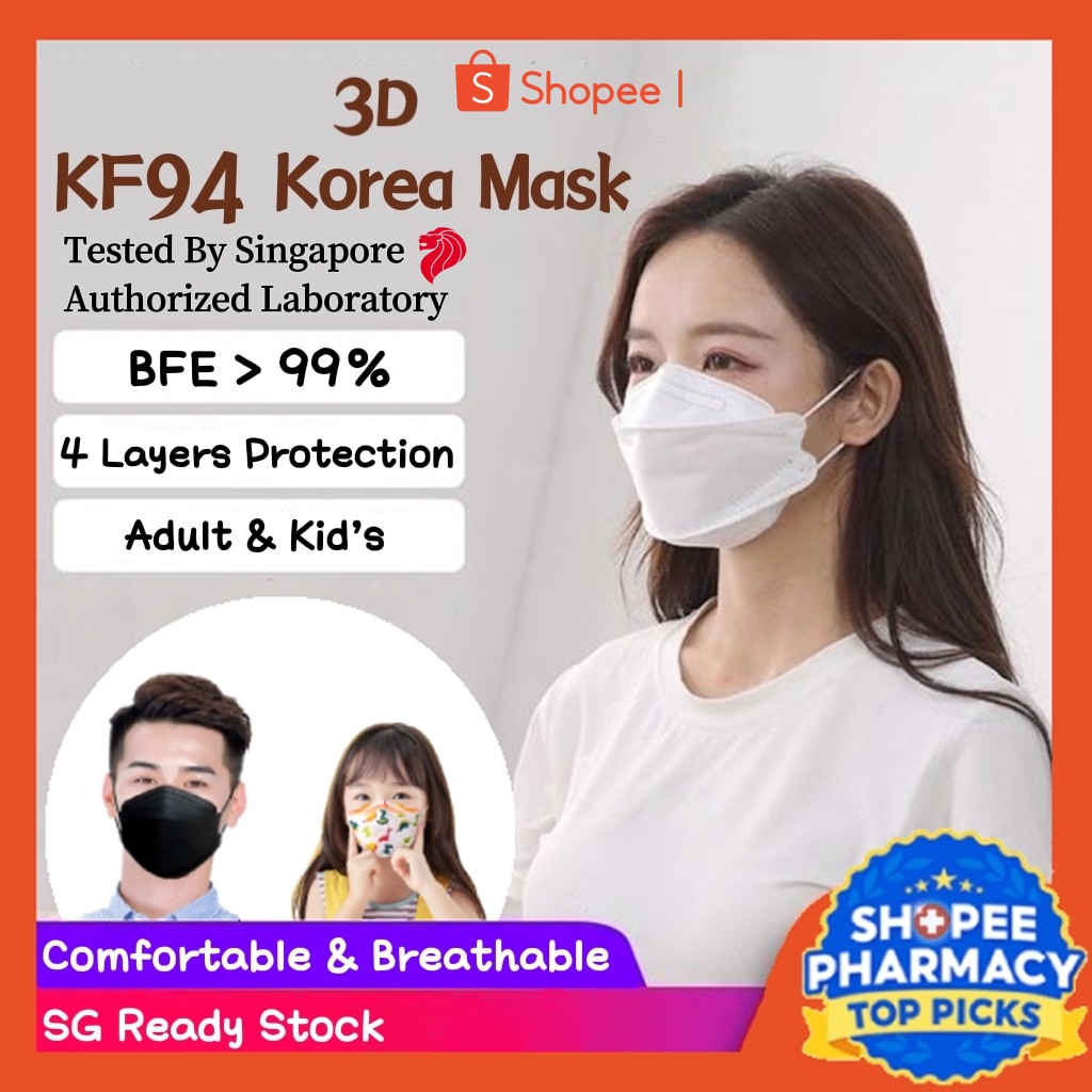 【Local Ready Stock】 KF94 Korea Mask | BFE ≥99% | 4 PLY | 3D Face Mask ...