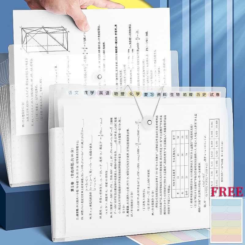 A4 Multi-layer File Folder, Free Stickers Organizer Bag Plastic Large ...