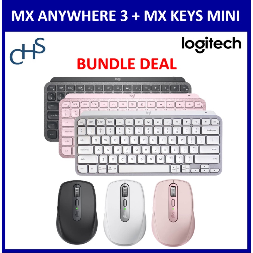 Logitech Bundle MX Anywhere 3 Mouse and MX Keys Mini Illuminated ...