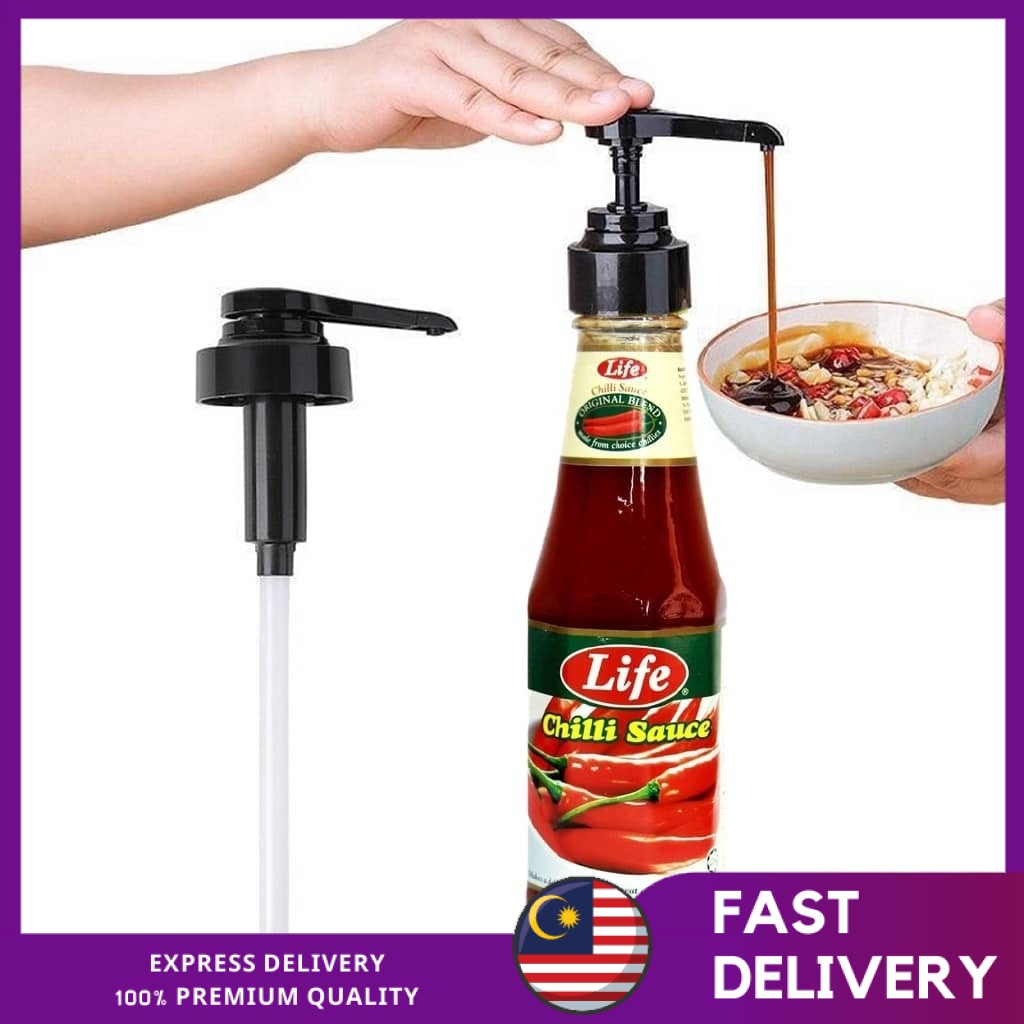 Oyster Sauce Pump Head Oil Chili Tomato Sauce Bottle Mouth Squeezer Soy Sauce Curry Dispenser ...
