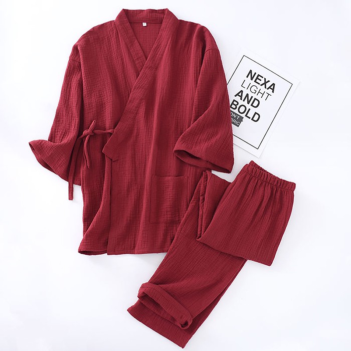 Ready Stock Japanese kimono pajamas women's summer thin section nine ...