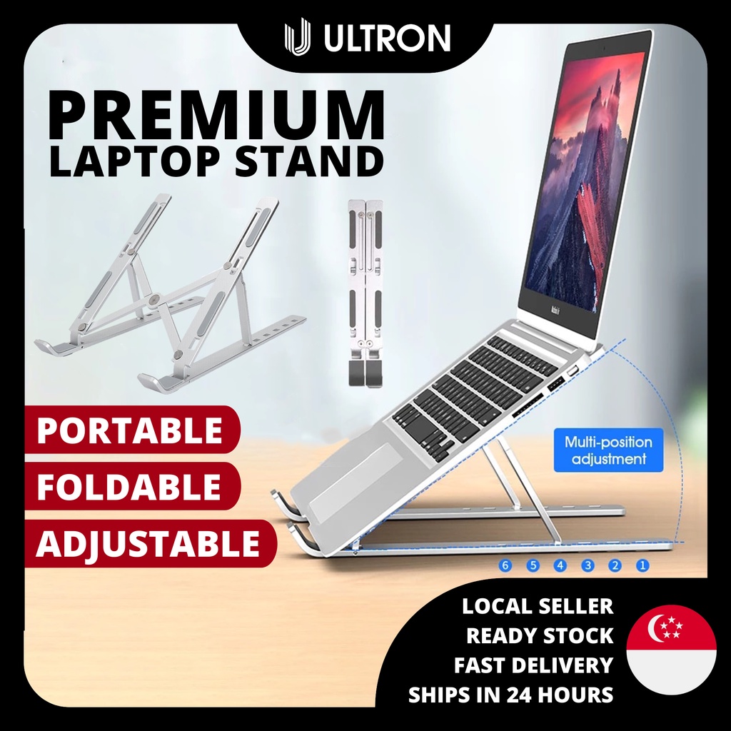 SG🚚 | Premium Aluminum ABS Laptop Stand Foldable Portable Adjustable ...