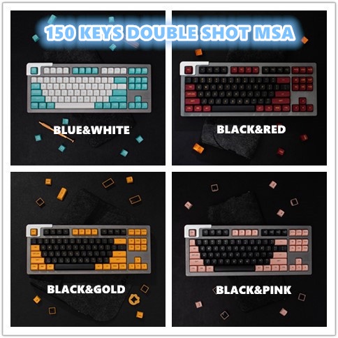 150 Key ABS Keycaps Double Shot MSA Profile For Gateron Cherry MX ...