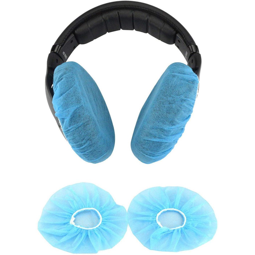 100 Pieces Non-Woven Sanitary Headphone Ear Cover Disposable Headset ...