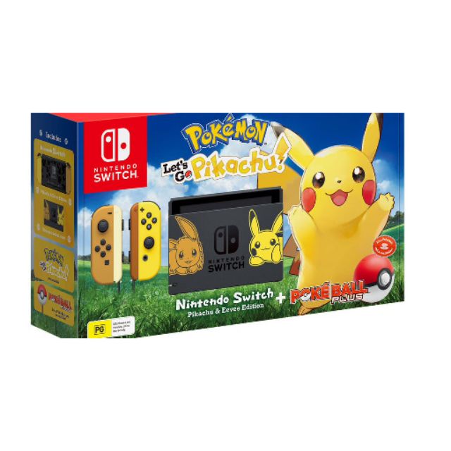 Nintendo Switch Pokemon Let's Go Pikachu Bundle (1 Year Warranty ...