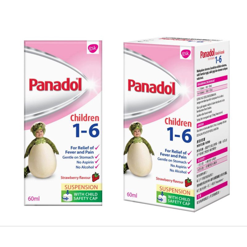 Panadol Paracetamol for Children age 1-6 yrs old, 60ml suspension ...