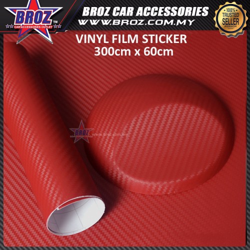 300cmX60cm Matte Carbon Red vinyl film/ carbon fibre sticker 5D carbon ...