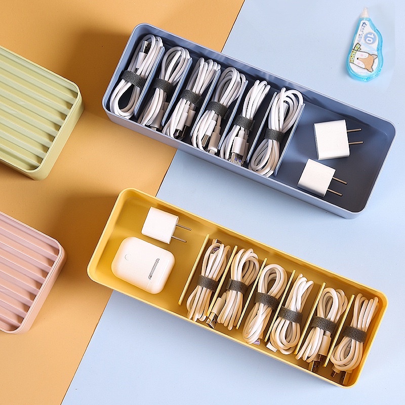 [Ready Stock] Cable Organizer Box Charging Cable Earphone Storage Box ...
