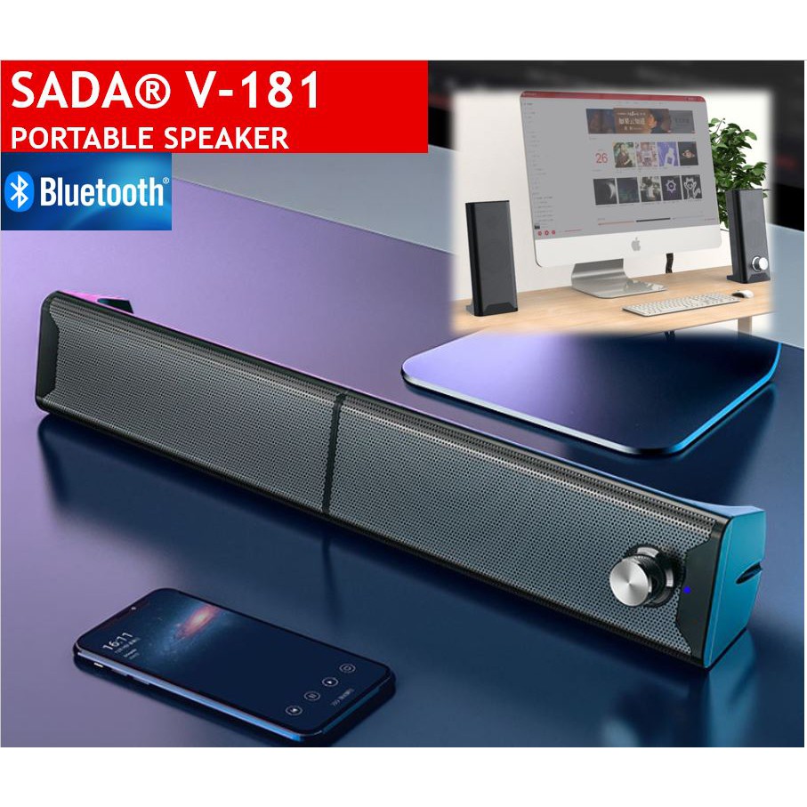 SADA V-181 Computer Speakers Desktop Home Subwoofer bluetooth USB Wired ...