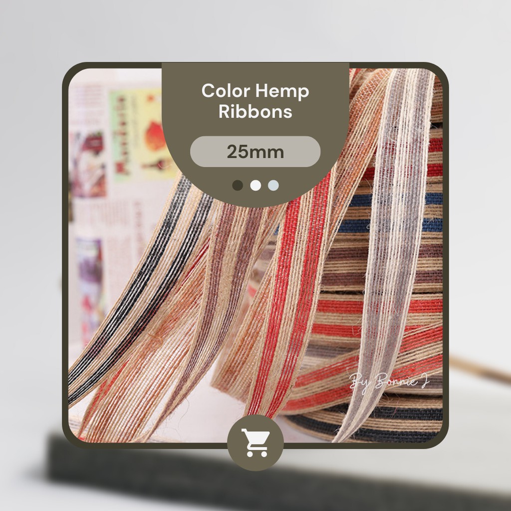 [SG Seller] 25mm Color Hemp Ribbon Burlap Ribbon Jute Hessian Gift ...