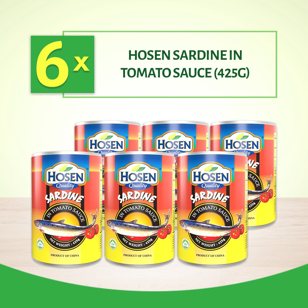 [Bundle of 6] Hosen Sardines in Tomato Sauce 425g (Exp: 01/2027 ...