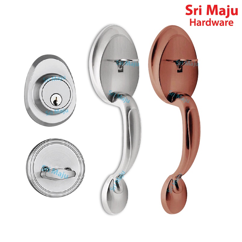 MAJU 2288 SN AC Quality Entrance Door Lock Set Double Handle Gripset ...
