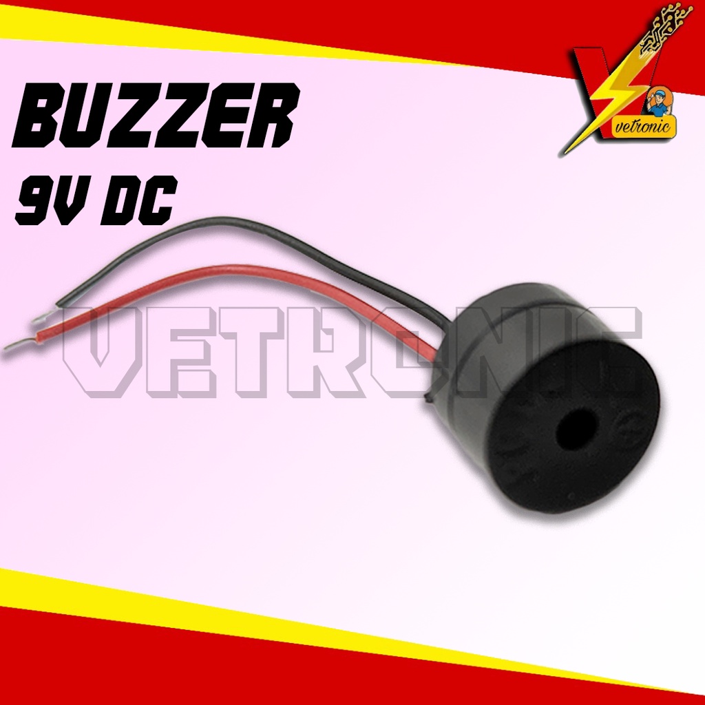 12x10mm 9V Buzzer Alarm with Wires (Black)蜂鸣器 | Shopee Singapore