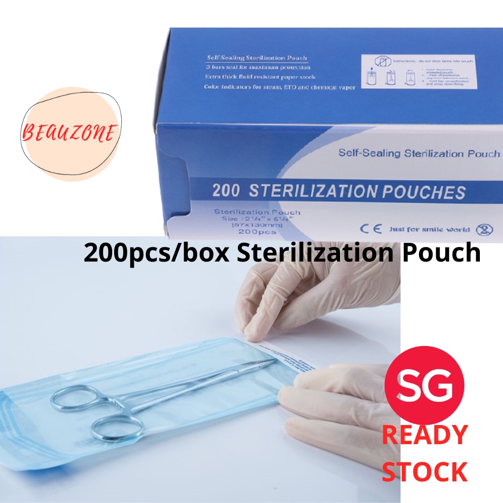[SG READY STOCK] 200pcs/box Disposable Sterilization Pouch Self-Sealing ...