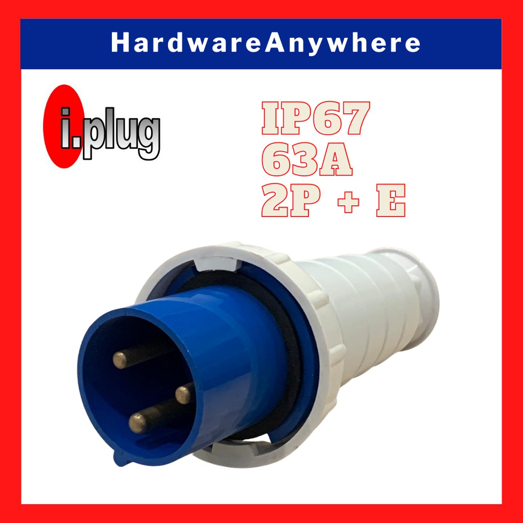 Industrial Power Plug - Blue / 63AMP / 2P + E | Shopee Singapore