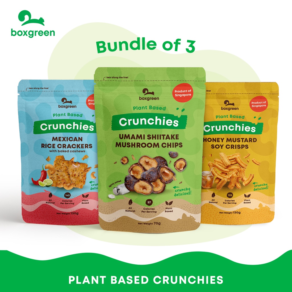 Boxgreen Crunchies Starter Variety Bundle [Bundle of 3][All Natural ...