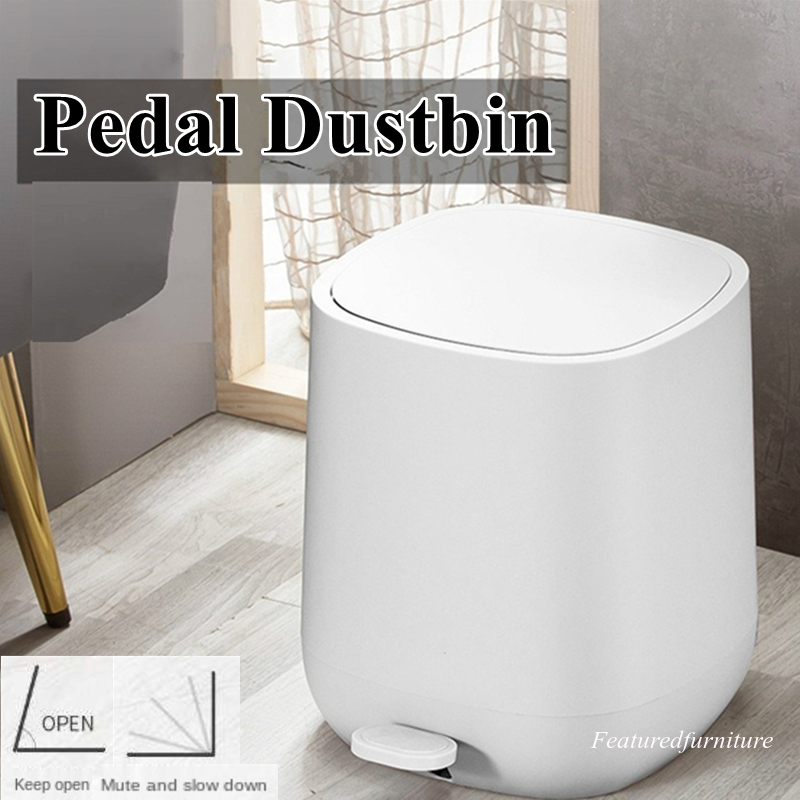 9L Pedal Dustbin Step-On Trash Can Step Dustbin Rubbish Bin Ashbin ...