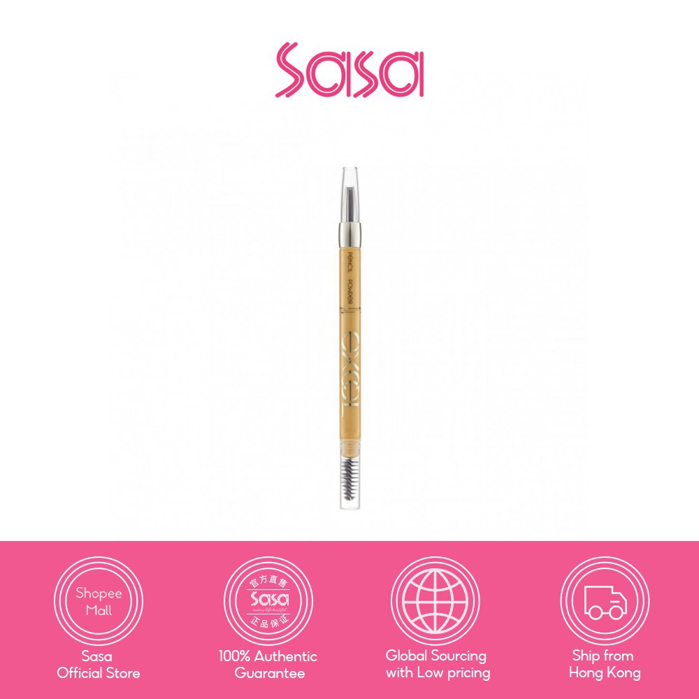 EXCEL Powder & Pencil Eyebrow Ex (PD05 Grayish Brown/PD13 Ash Gray/PD02 Camel Brown/PD01 Natural ...