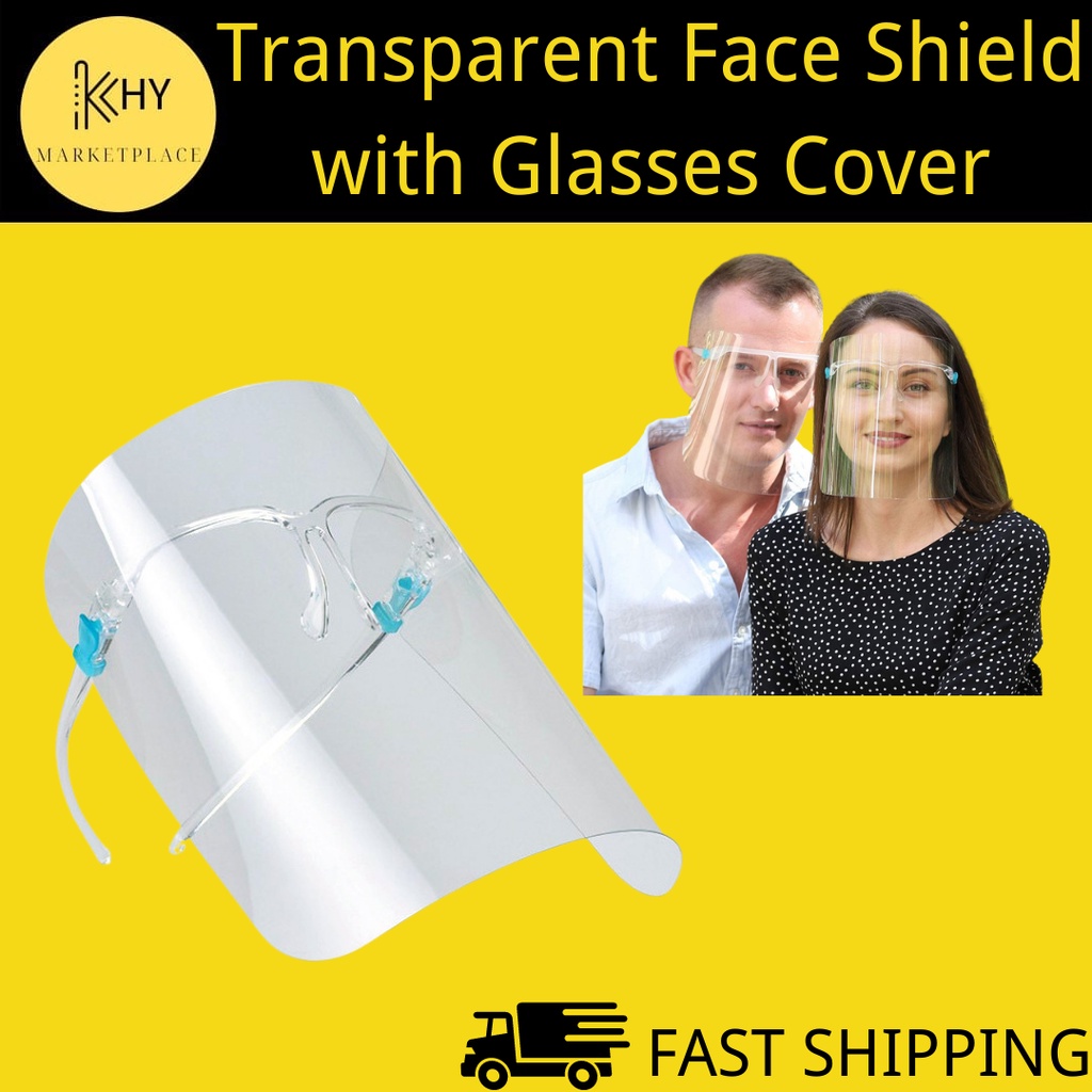 Transparent Face Shield with Glasses Cover / Pelindung Muka 防护面罩 ...
