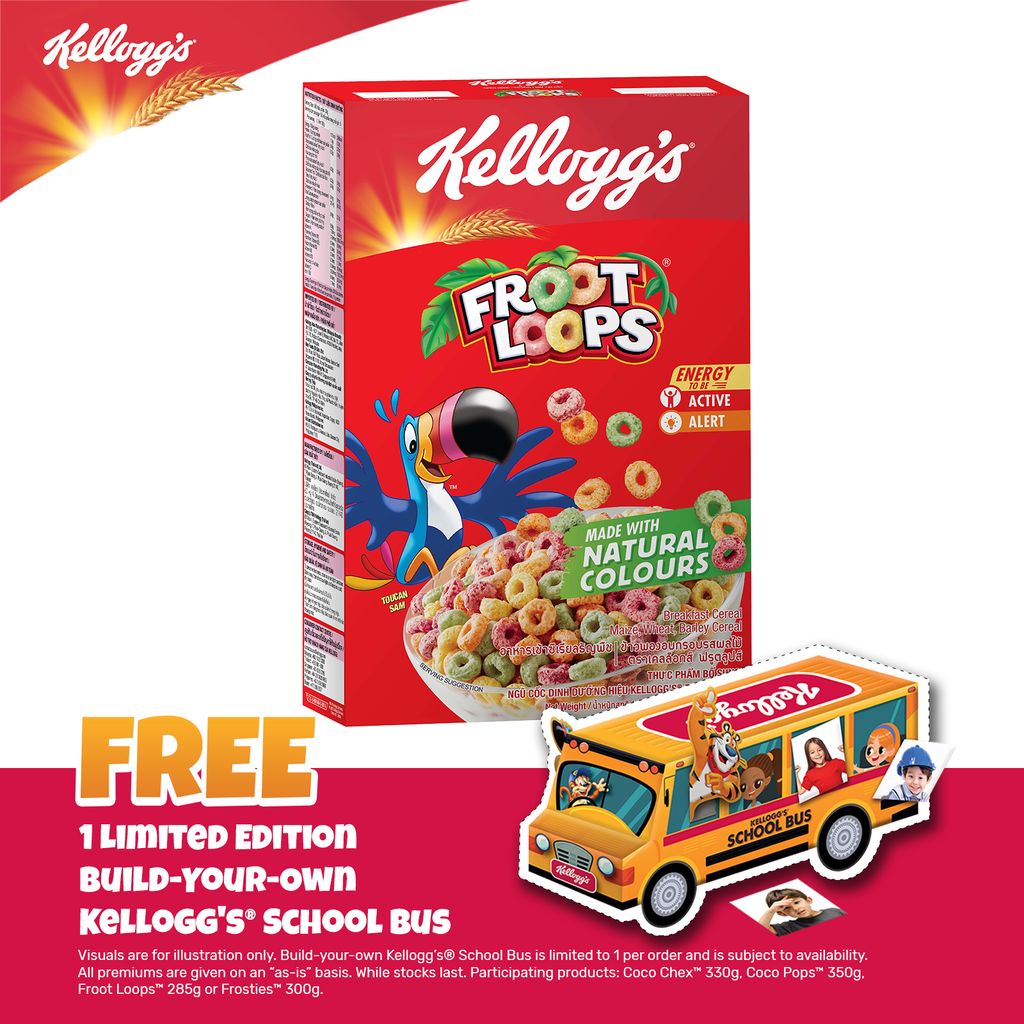 Froot Loops Breakfast Cereal 285G with Free Kellogg's Build Your Own ...