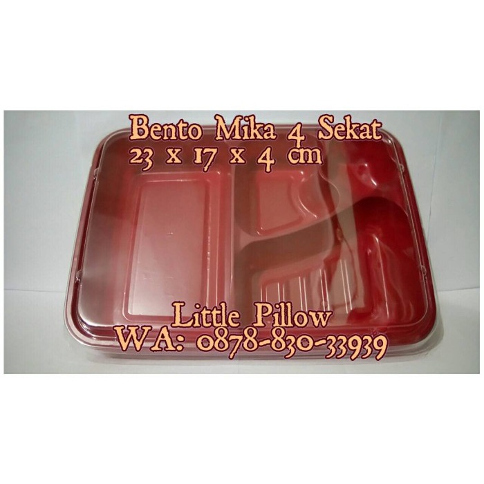 MERAH Mika Bento Bulkhead 4 Red / Bento Tray / Bento Box / Food ...