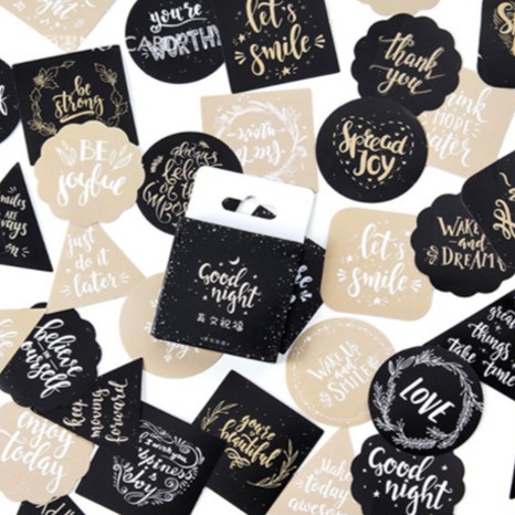 Wordings Black Vinyl Stickers (45 PIECES PER PACK) Goodie Bag Gifts ...
