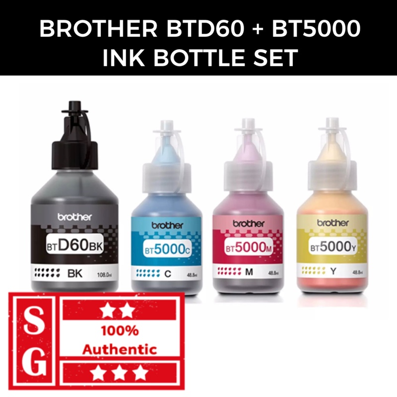 Brother BTD60BK BT5000C BT5000M BT5000Y Brother Ink Bottle BTD60 BT5000 ...