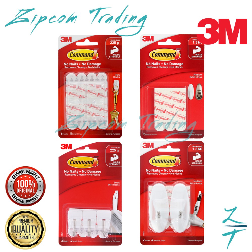 3M Command Wire Hooks (Holds Up To 1.3KG) | Shopee Singapore