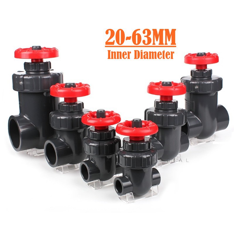 1pc 20~63mm UPVC Gate Valve Precise Flow Control PVC Sluice Valve ...