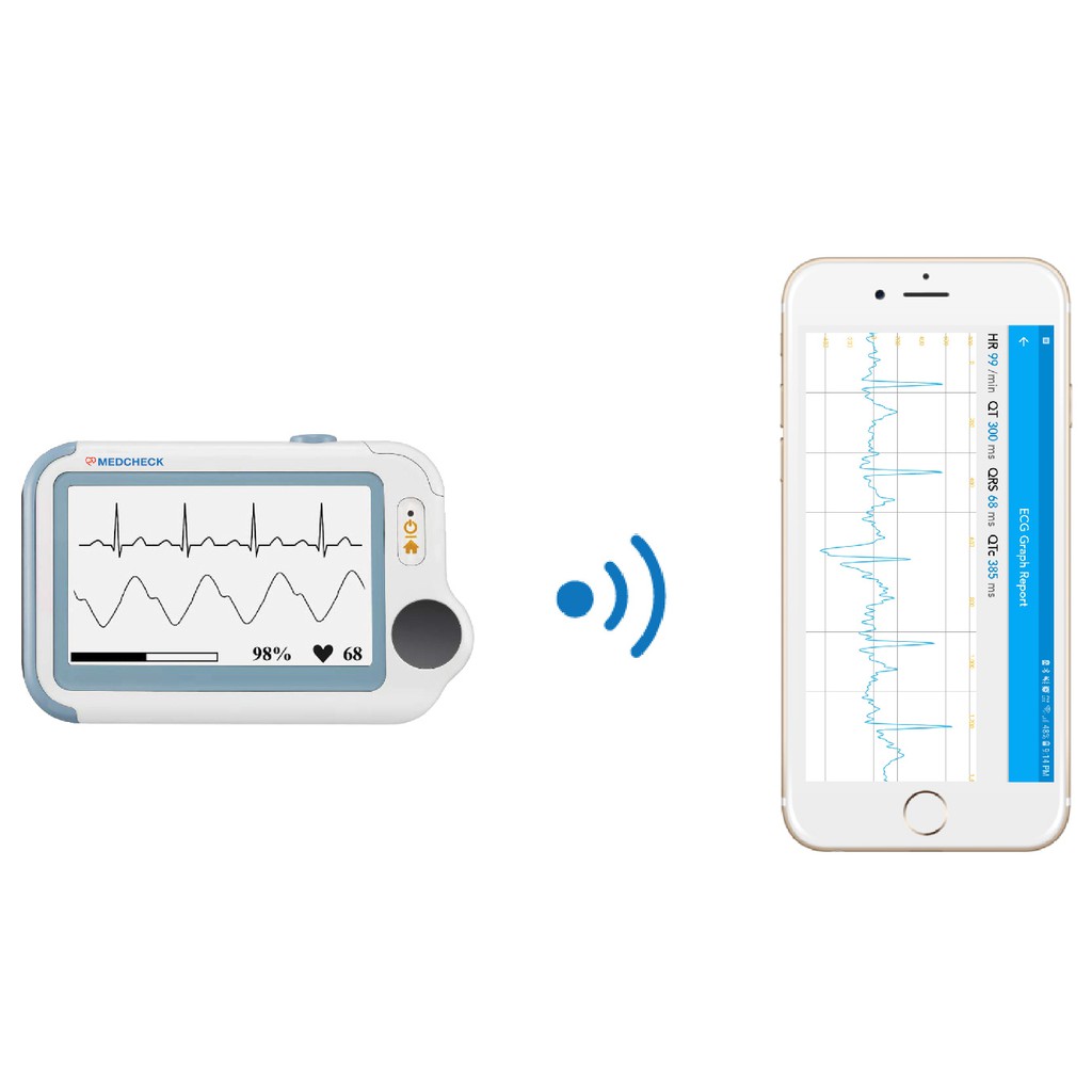 MedCheck Vital Signs Monitor (ECG, SpO2, Temperature, Steps, Sleep ...