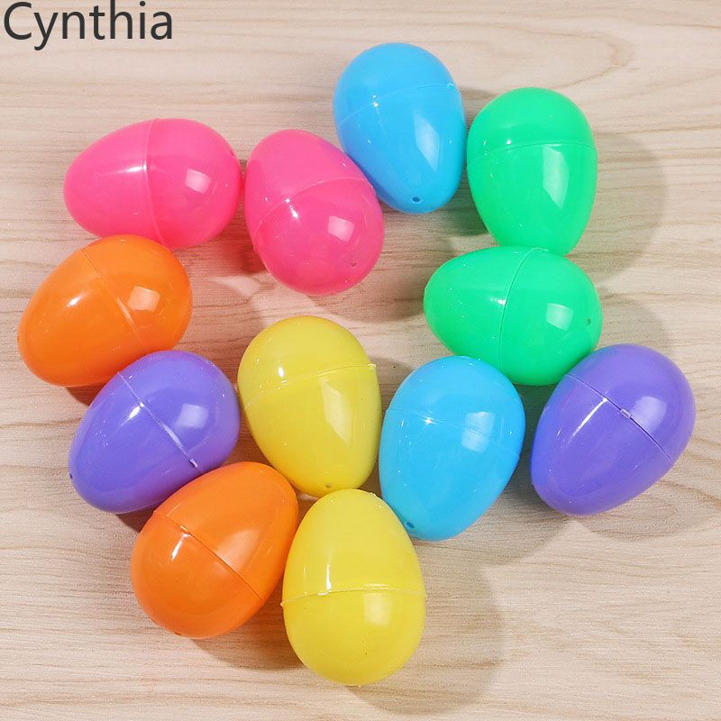 6X4Cm Egg 12Pcs Open Plastic Eggshell Simulation Egg Party Decoration ...