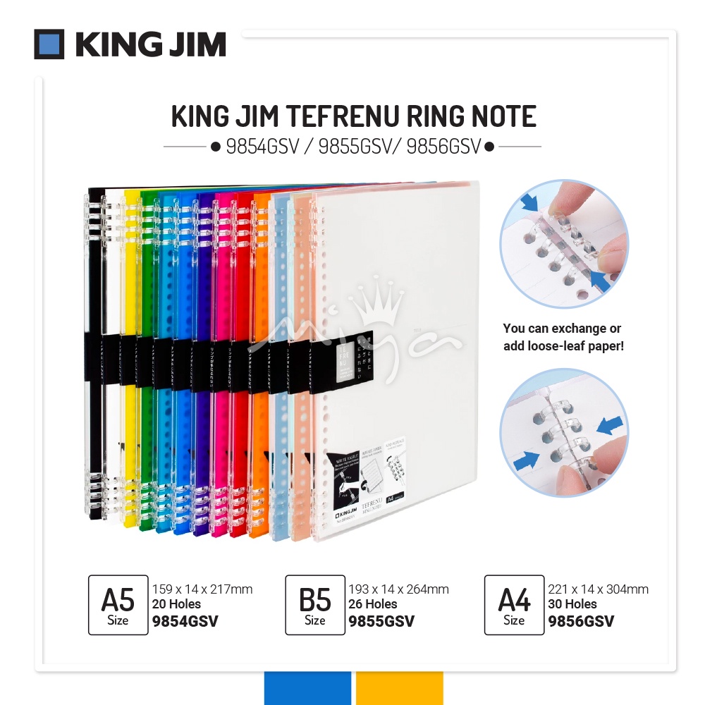 KING JIM TEFRENU RING NOTE BINDER NOTEBOOK - A5 / B5 / A4 | Shopee ...