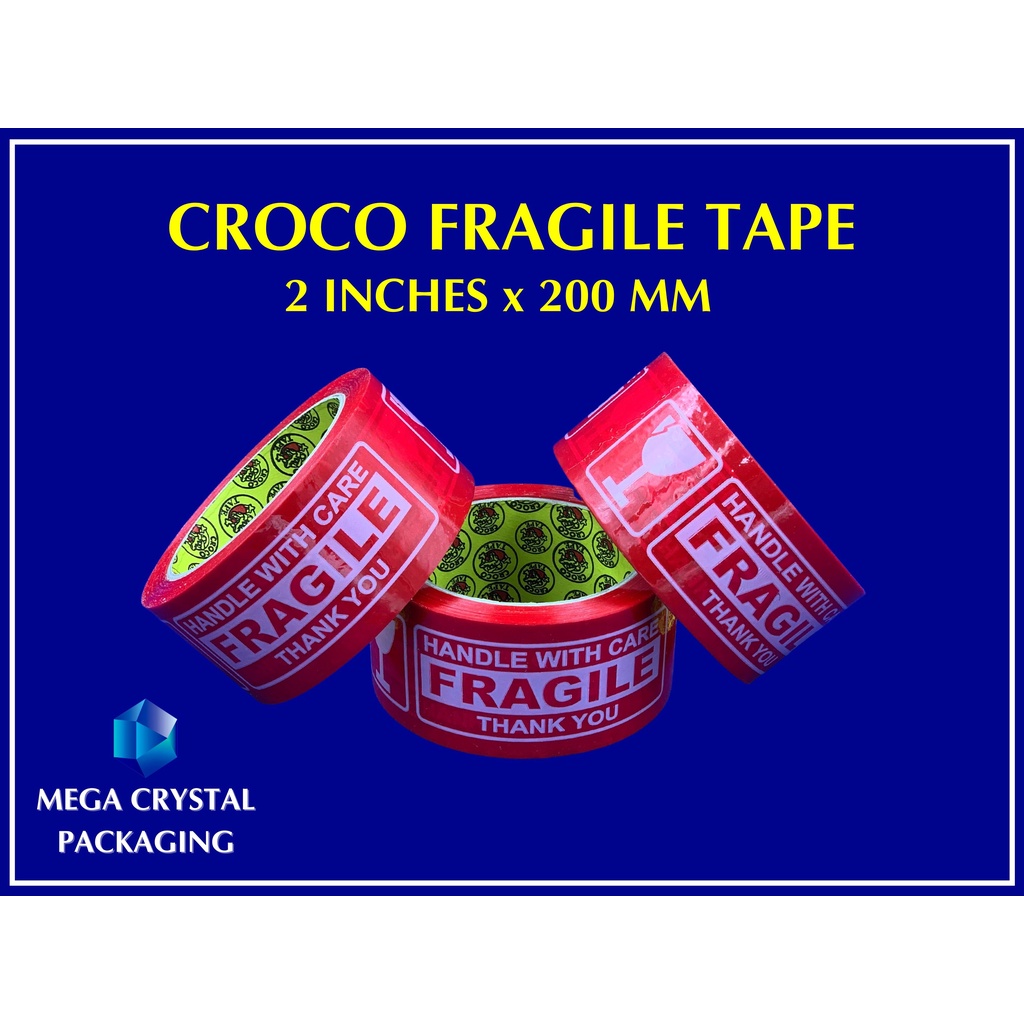 Croco Red Fragile Tape 2 inches x 100 meters / 200 meters | Shopee ...