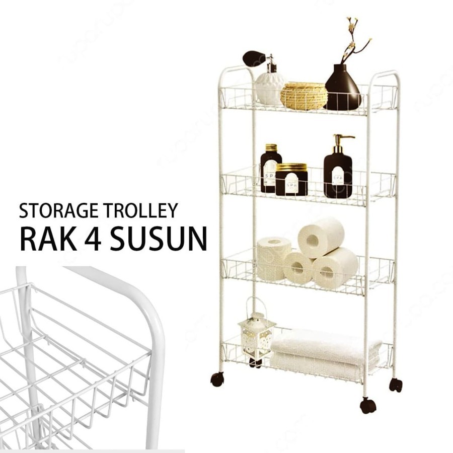 Multi-purpose rack TOILET RACK 4 STORIES 4 tiers STORAGE TROLLEY ...