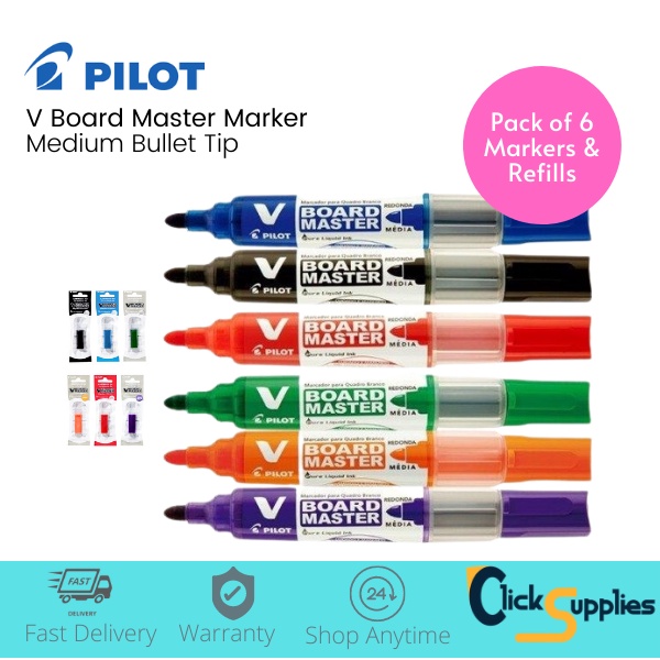 Pilot Whiteboard Marker Wyteboard Board Master Medium Assorted Colors ...