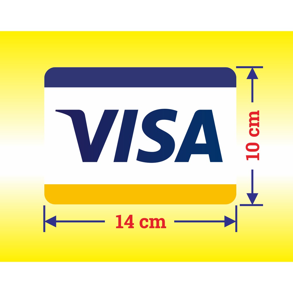 Visa Card Sticker non-tunai cashless digital payment Sticker 14 x 10 cm ...
