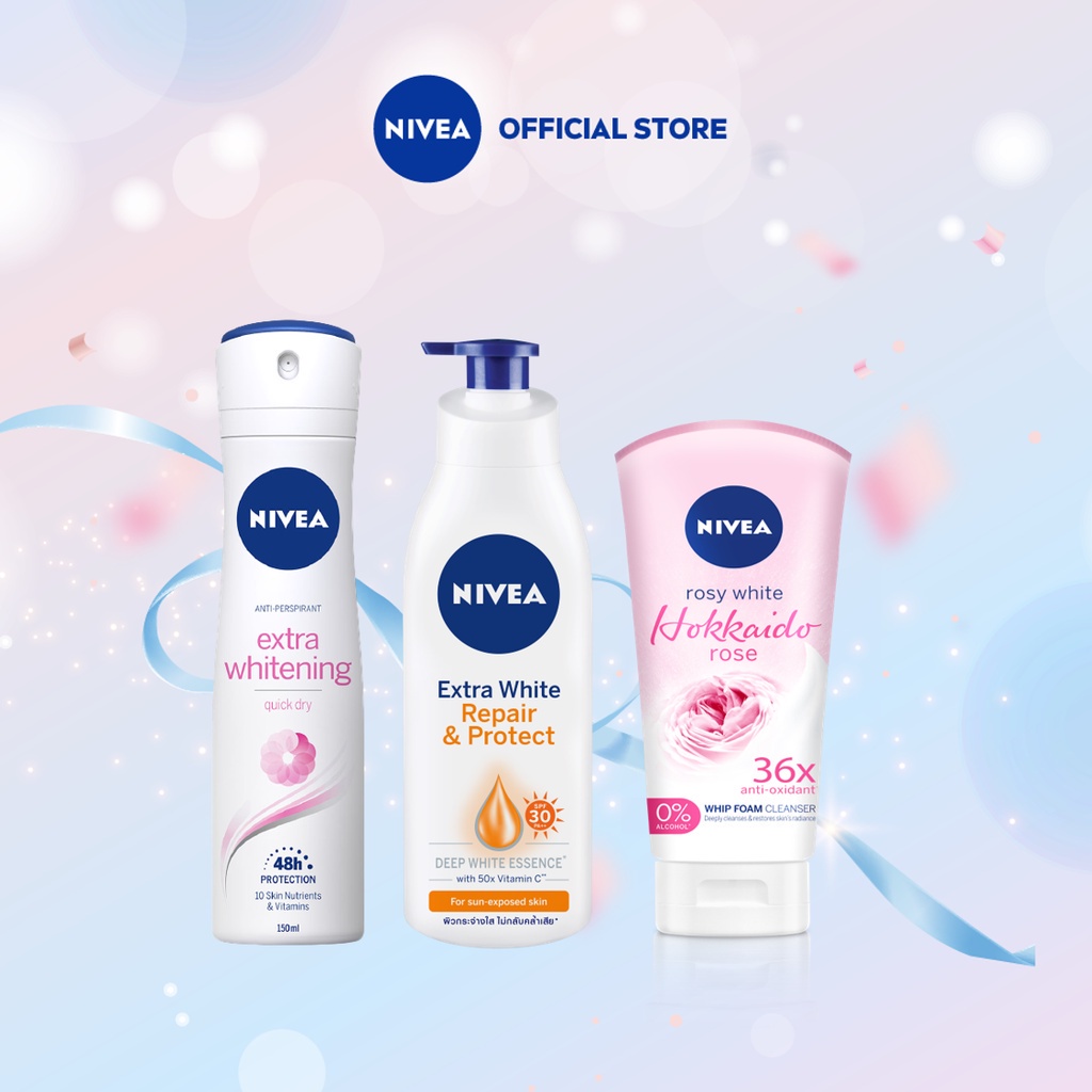 NIVEA Female Extra Whitening Set / Body Moisturizer / Hand Cream ...