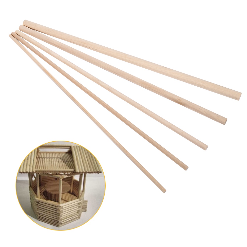 10Pcs 30cm Long DIY Wooden Arts Craft Sticks Dowels Pole Rods Sweet ...