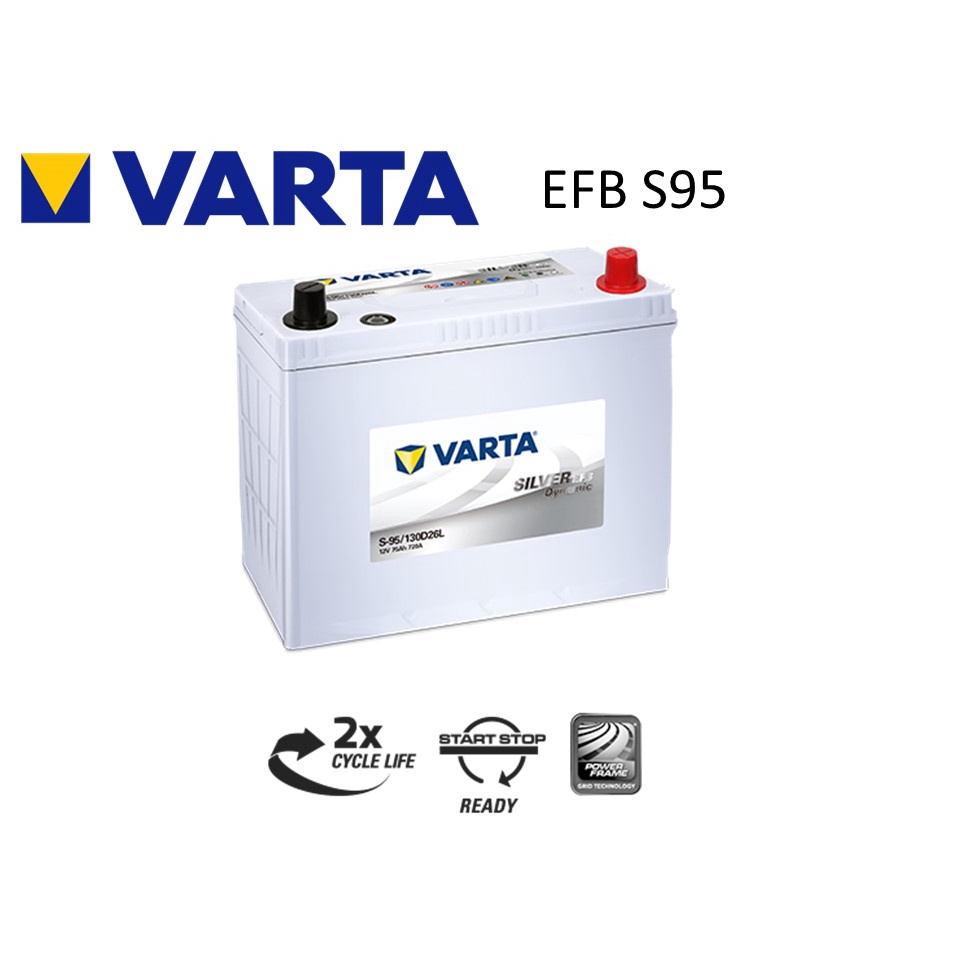 Varta Silver Dynamic EFB S95/130D26L 75AH 720A | Shopee Singapore