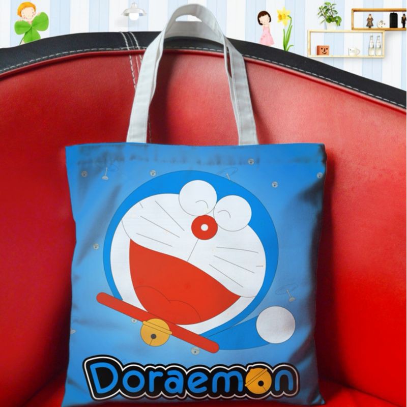 DORAEMON TOTE BAG CANVAS BAGS LAPTOP SHOULDER CUTE CARTOON SCHOOLBAG JAPANESE CHARACTER FUN ...