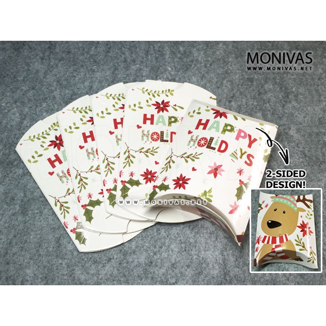 Mini Happy Holidays Christmas Gift Box Present Wrapping / Party Favour ...