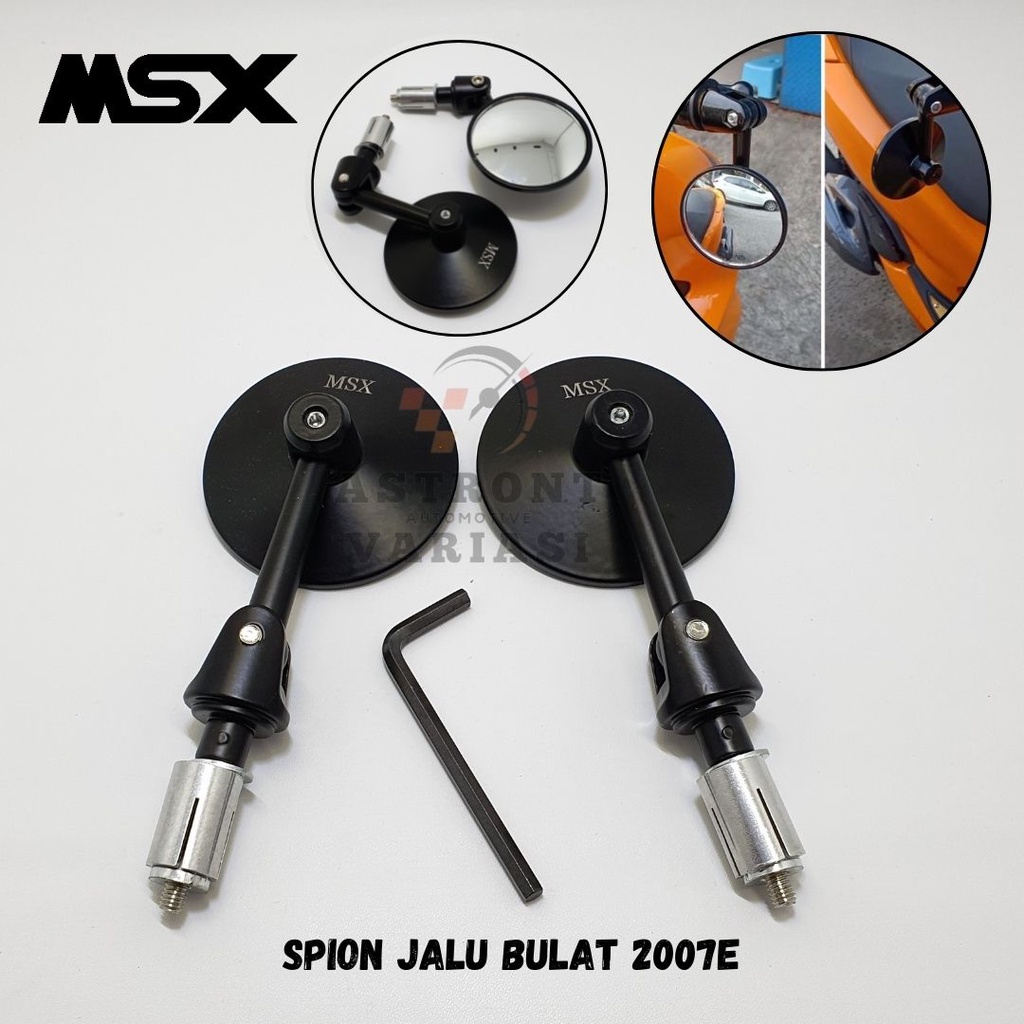Round Convex Bar End Folding Black Universal Motorcycle Nmax Beat Vario ...