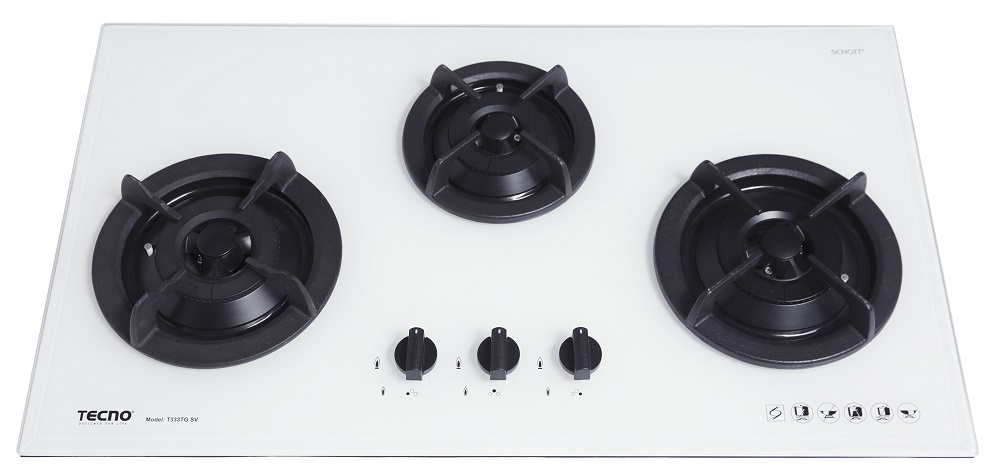 Tecno T333TGSV 3-Burner 90cm Tempered Glass Cooker Hob | Shopee Singapore