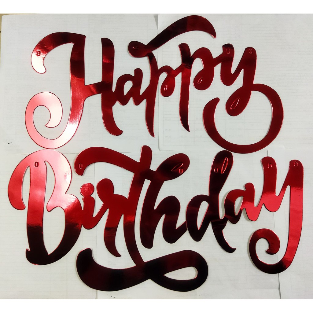 Cursive "LAMINATED" Cut-out Happy Birthday Banner | Shopee Singapore