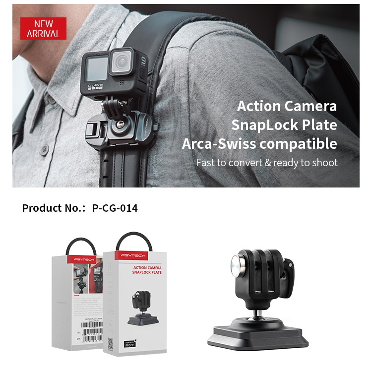 PGYTECH Snaplock Plate Arca Swiss Quick Release Mount for GoPro HERO 12 ...