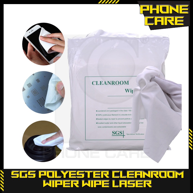 SGS POLYESTER CLEANROOM WIPER WIPE LASER SEALED 2PLY FIBER CLOTH LCD ...