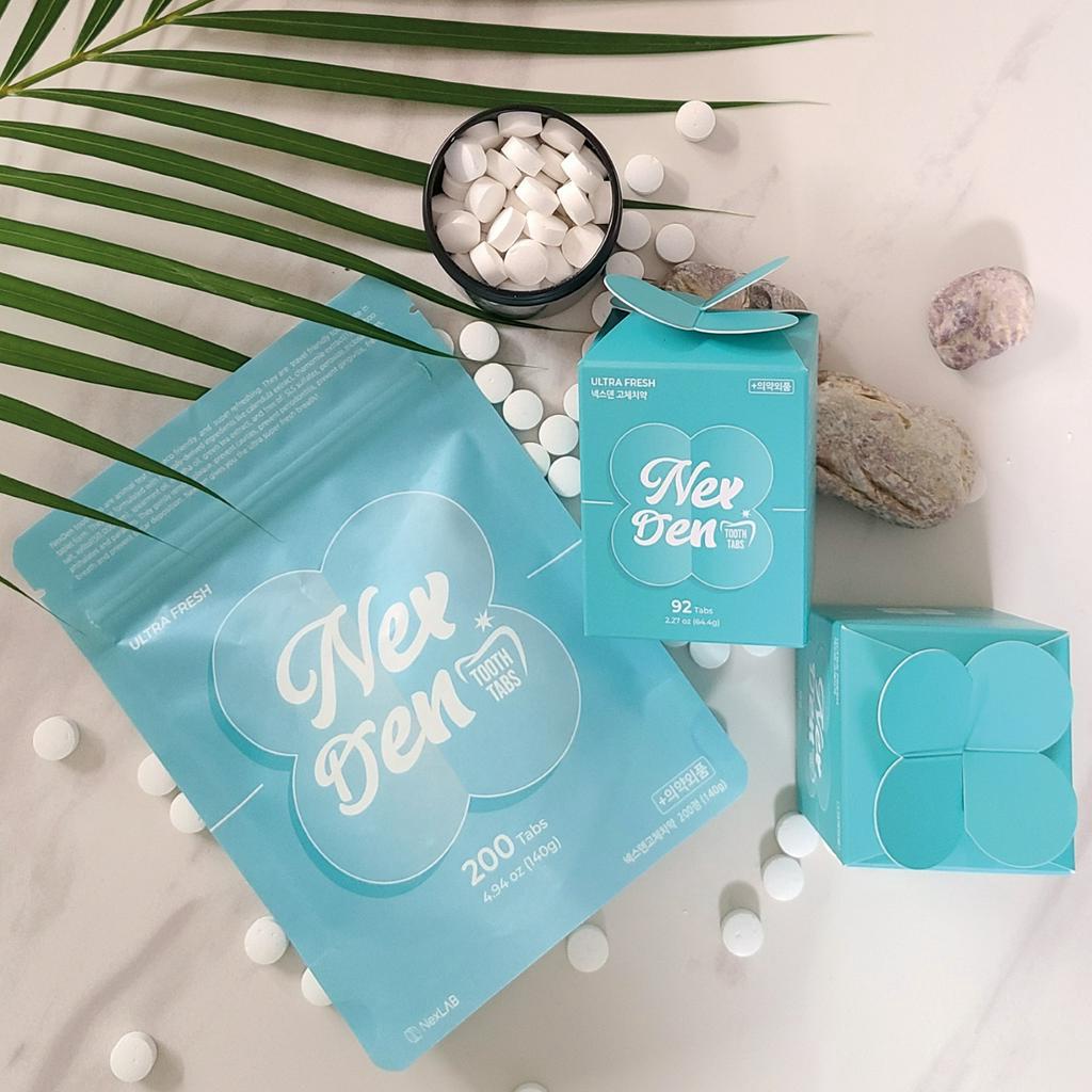 NexDen Solid Toothpaste Toothtabs 384tabs(92tabsx2+200tabsx1) Ultra ...